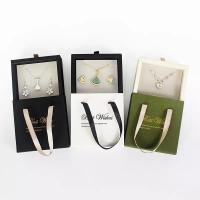 China Custom Luxury Jewelry Drawer Style Ribbon Cardboard Sliding Gift Box for sale