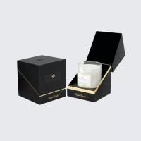 China Customized Design Matt Black Wig Packaging Box Luxury Candle With Lid for sale
