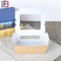 China Recyclable Kraft Paper Salad Takeaway Boxes With Transparent Window for sale