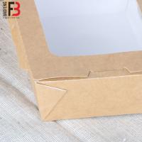 China Recyclable Kraft Paper Salad Takeaway Boxes With Transparent Window for sale