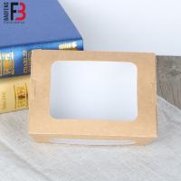 China Recyclable Kraft Paper Salad Takeaway Boxes With Transparent Window for sale