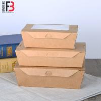 China Recyclable Kraft Paper Salad Takeaway Boxes With Transparent Window for sale