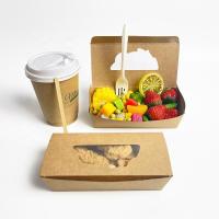 China OEM Pizza Packaging Box Biodegradable Food Takeaway Kraft Paper Bowls for sale