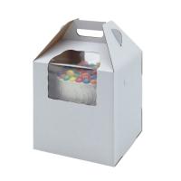 China Corrugated Wedding Tall Custom Cake Box Packaging With Two Window for sale