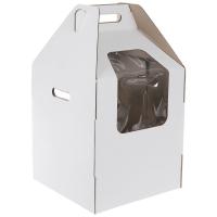 China Corrugated Wedding Tall Custom Cake Box Packaging With Two Window for sale