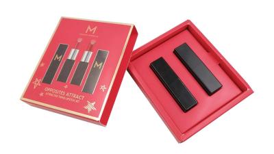 China Lipstick Lipgloss Cosmetic Packaging Box Embossing Glossy Lamination for sale