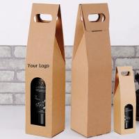 China Customize Kraft Paper Handle Gift Box Packaging for Wine Bottle for sale