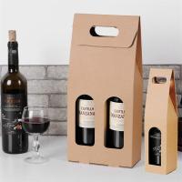 China Customize Kraft Paper Handle Gift Box Packaging for Wine Bottle for sale