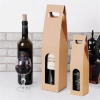 China Customize Kraft Paper Handle Gift Box Packaging for Wine Bottle for sale