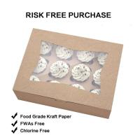 China UV Coating Kraft Paper Packaging Box for Muffin Cup Cake for sale