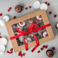 China UV Coating Kraft Paper Packaging Box for Muffin Cup Cake for sale