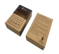 China Custom Logo Printed Kraft Paper Soap Packaging Box FSC Approval for sale