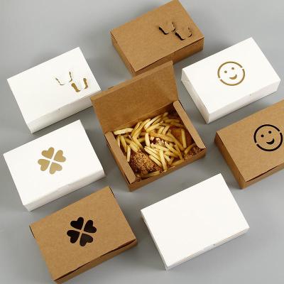 China Biodegradable Kraft Paper Packaging Box For Fries Burger Snacks Food for sale