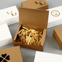 China Biodegradable Kraft Paper Packaging Box For Fries Burger Snacks Food for sale