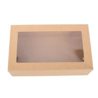 China Wedding Party Baking Food Kraft Paper Packaging Box With Window Cover for sale