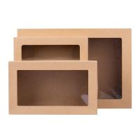 China Wedding Party Baking Food Kraft Paper Packaging Box With Window Cover for sale