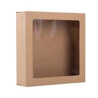 China Wedding Party Baking Food Kraft Paper Packaging Box With Window Cover for sale