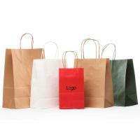 China Brown Kraft Recyclable Paper Gift Bags for sale