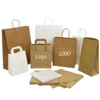 China Brown Kraft Recyclable Paper Gift Bags for sale