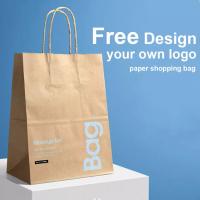 China Flexible Recyclable Paper Gift Bags Recyclable Kraft Bag For Gift Shop for sale