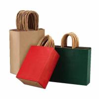 China Custom Printed Logo Recyclable Paper Gift Bags for sale