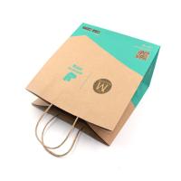 China Recycled Craft Brown Paper Grocery Bags Take Away Custom Printing for sale