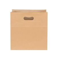 China Custom Recyclable Paper Gift Bags Brown Kraft Paper Bags With Die Cut Handle for sale