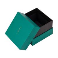 China Gold Stamp Logo Cosmetic Packaging Box Jewelry Earring Lid And Base Gift Box for sale