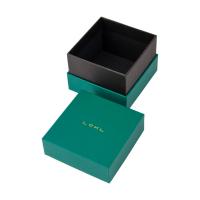 China Gold Stamp Logo Cosmetic Packaging Box Jewelry Earring Lid And Base Gift Box for sale