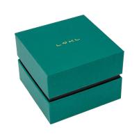 China Gold Stamp Logo Cosmetic Packaging Box Jewelry Earring Lid And Base Gift Box for sale
