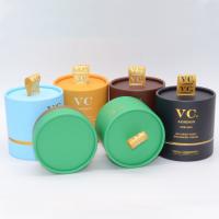 China Custom Printing Packaging Box Cyliner Cloth Handle Base And Lid Box for Cosmetic Perfume for sale
