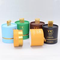 China Custom Printing Packaging Box Cyliner Cloth Handle Base And Lid Box for Cosmetic Perfume for sale