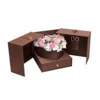 China Big Cube Flowers Gift Box With Heart Shape Box And Drawer Box for sale