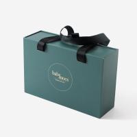 China Custom Hard Cardboard Drawer Boxes Sliding Type with ribbon Handle for sale