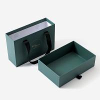 China Custom Hard Cardboard Drawer Boxes Sliding Type with ribbon Handle for sale