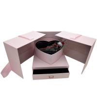 China Big Cube Heart Box With Drawer for Valentine's Day Rose Chocolate for sale