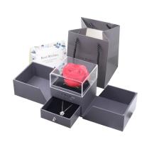 China Ribbon Custom Gift Packaging Luxury Full Open Rose Flower Gift Box for sale