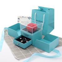 China Ribbon Custom Gift Packaging Luxury Full Open Rose Flower Gift Box for sale