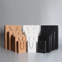 China White Brown Kraft Paper Shopping Bags With Handles OEM Custom Printed for sale