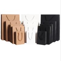 China White Brown Kraft Paper Shopping Bags With Handles OEM Custom Printed for sale