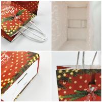 China Christmas Kraft Custom Brown Paper Bags Offset Printing for sale