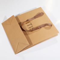 China Fruit Coffee Kraft Paper Shopping Bags Embossing Printing for sale