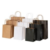 China Glossy Lamination Recycled Kraft Shopping Bags With Handles for sale