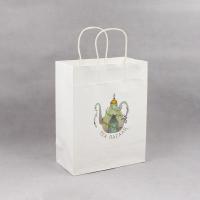 China Black White Printing Kraft Paper Bag Reusable  With Handles for sale