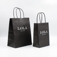China Black White Printing Kraft Paper Bag Reusable  With Handles for sale