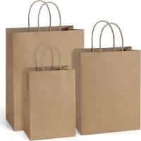 China Custom Printed Shopping Brown Paper Bags for sale