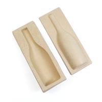 China Biodegradable Paper Molded Pulp Packaging Tray With Lid For Fruit Juice Whisky Wine Bottle for sale