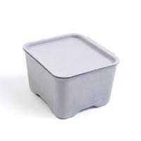 China FSC Biodegradable Pulp Containers Gray Products Custom Molded Pulp Packaging With Lid for sale