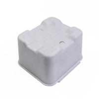 China FSC Biodegradable Pulp Containers Gray Products Custom Molded Pulp Packaging With Lid for sale