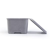 China FSC Biodegradable Pulp Containers Gray Products Custom Molded Pulp Packaging With Lid for sale